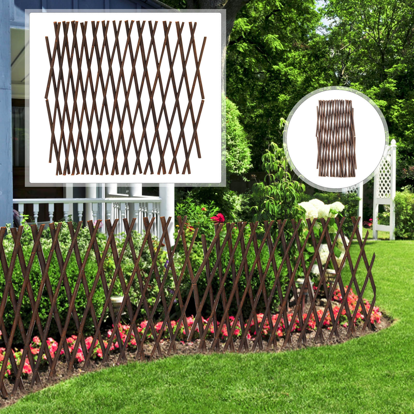 Expandable Wooden Garden Trellis Fence - Hanson & Monroe